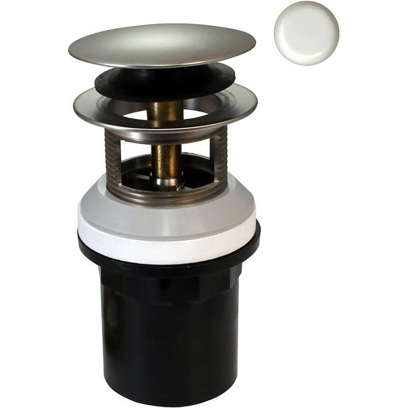 Westbrass D98LTBAA-50 3 in. Integrated Round Tip-Top Overflow Bath ...