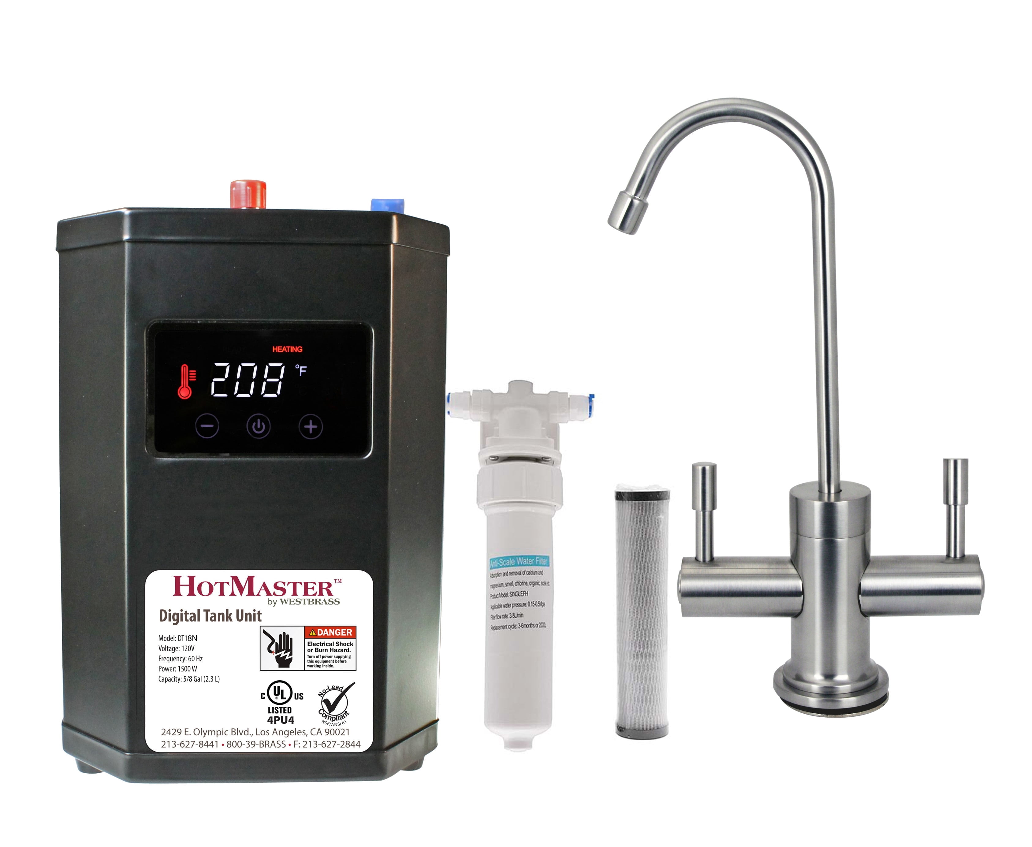 Westbrass Contemporary 10" 2-Handle Hot and Cold Water Dispenser Faucet ...