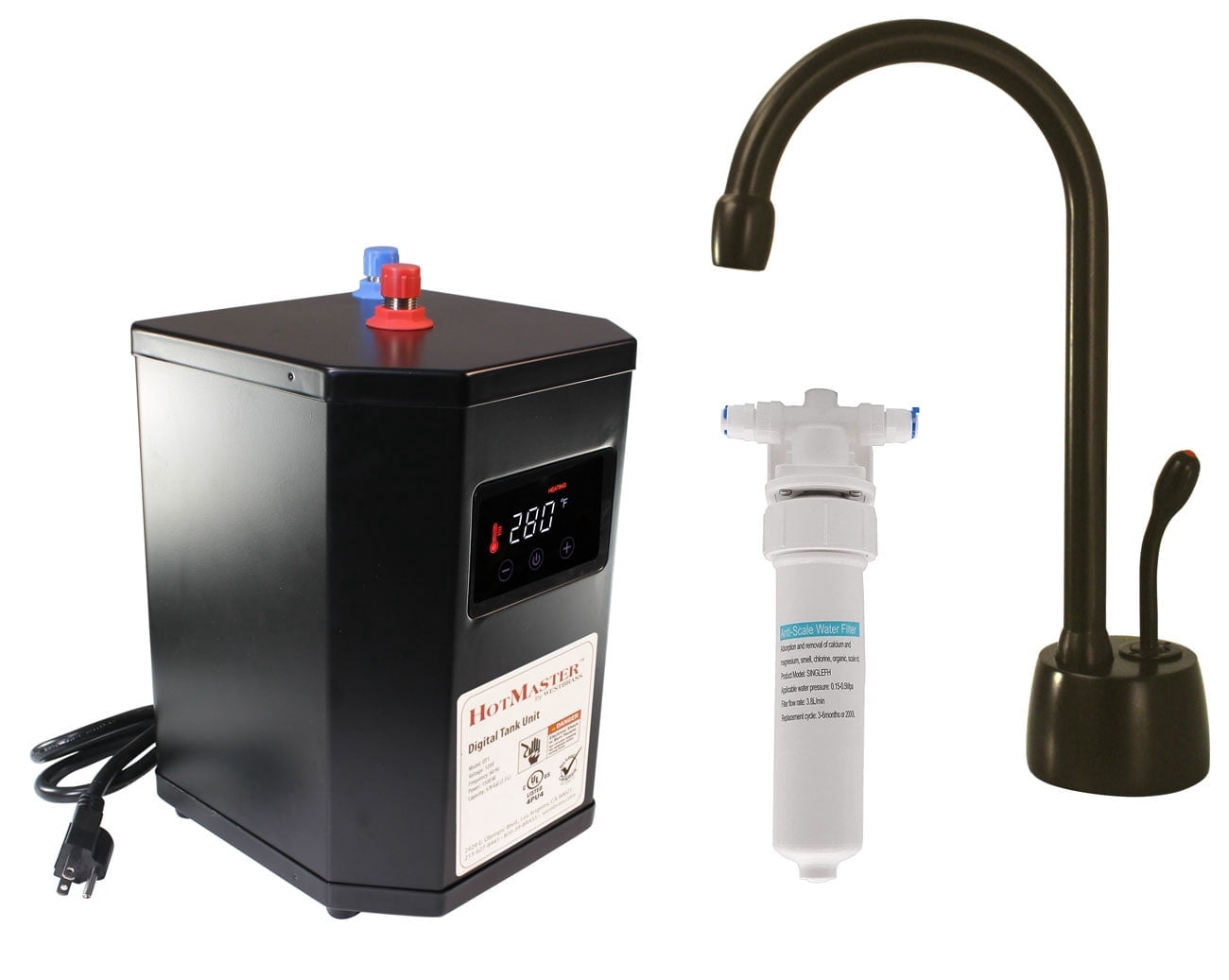 Westbrass DT1F271-12 Develosah 9" 1-Handle Hot Water Dispenser Faucet ...