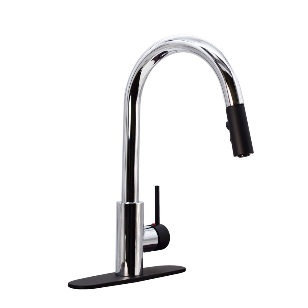 Westbrass KD08B-2662 Dual Spray Push Button Mode Kitchen Faucet with ...
