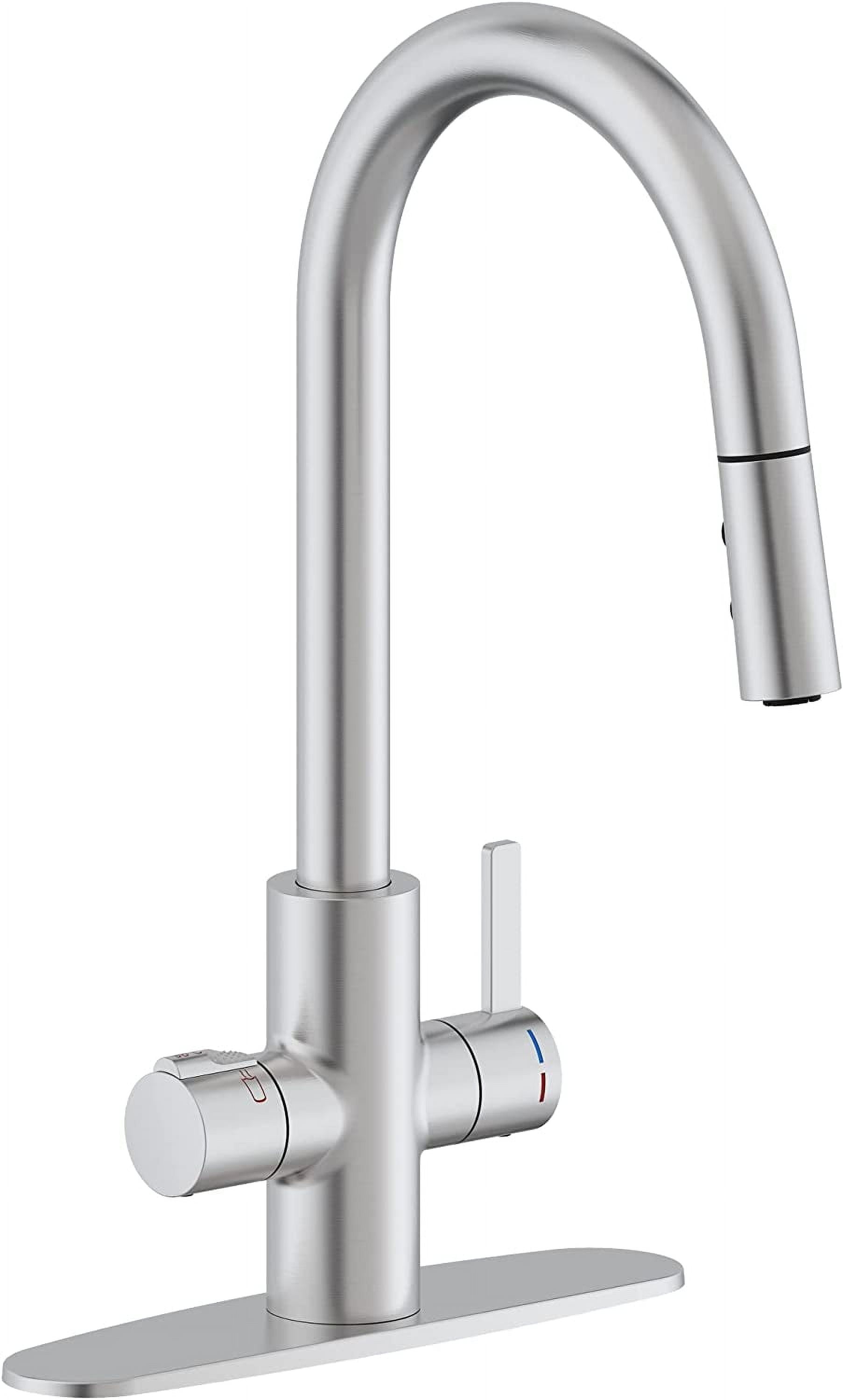 Westbrass 4 in 1 Kitchen Faucet with Dual Spray Mode Pull Down ...