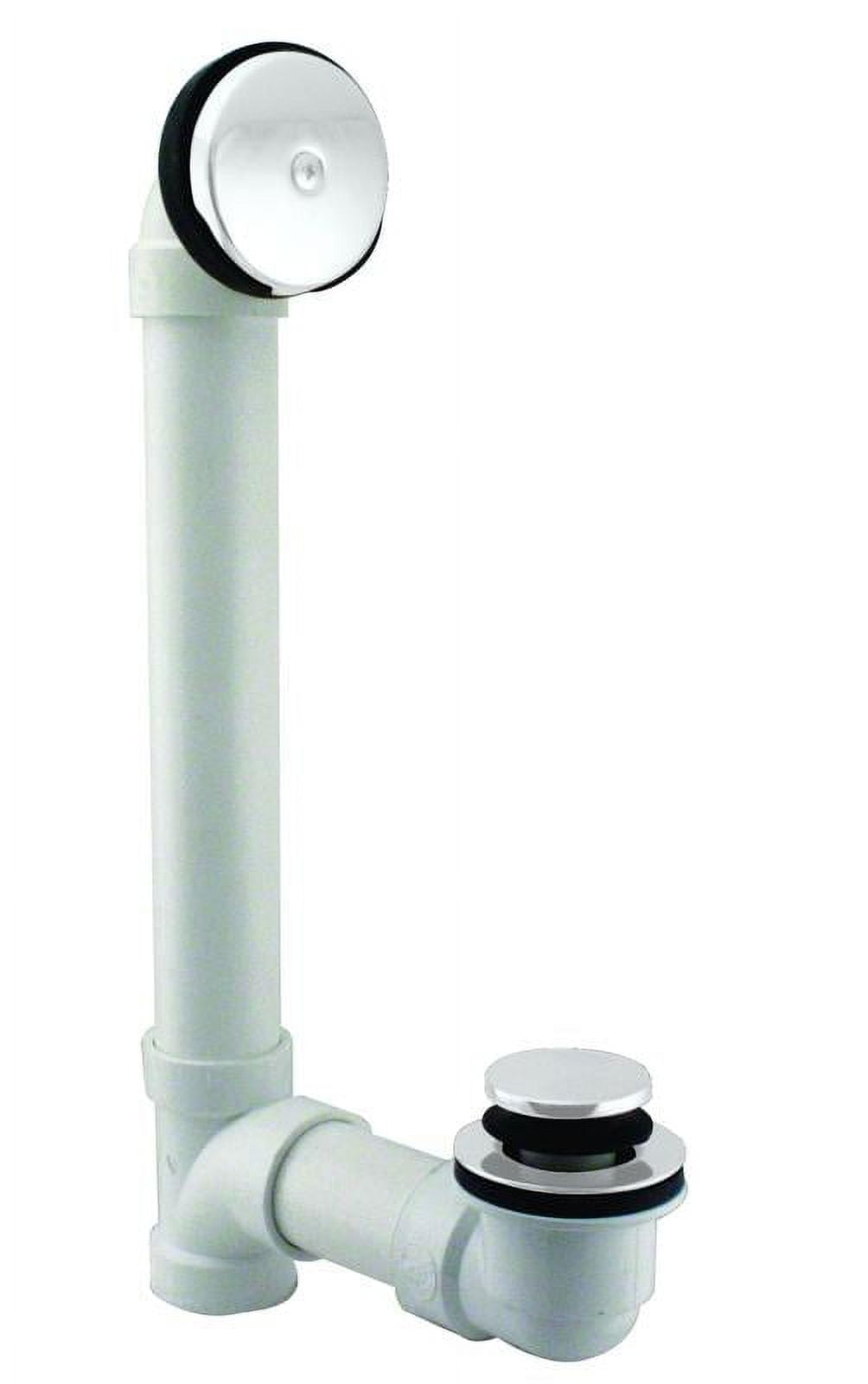 Westbrass PVC Bathtub Assembly with One-Hole Overflow Cover and Tip-Toe ...