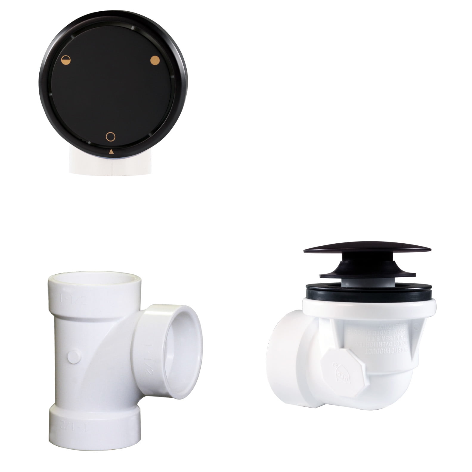 Tip-Toe Drain Bathtub Trim with Deep Soak Overflow - Sch. 40 PVC ...