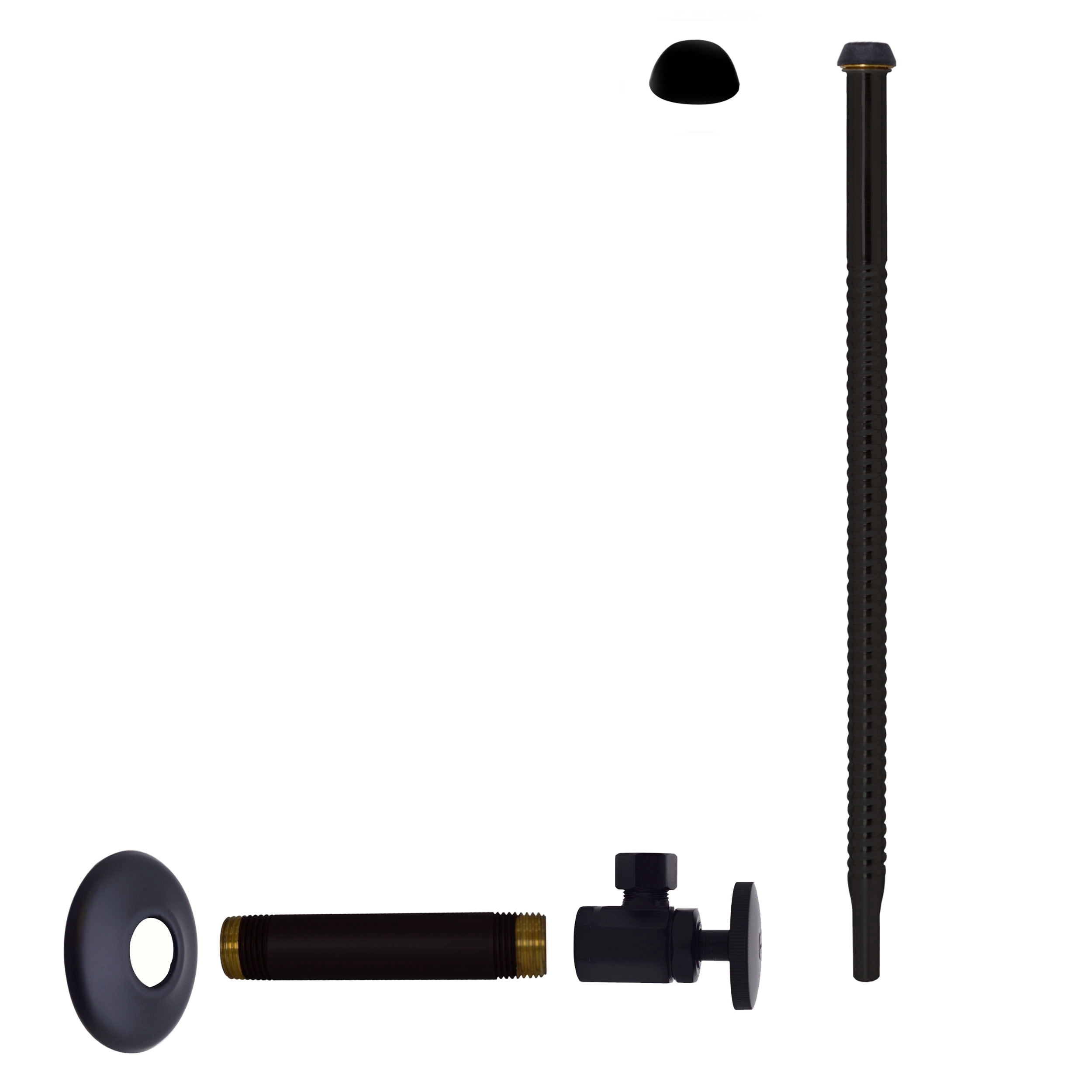 Westbrass Round Handle Angle Valve with 12" Supply Line for Faucet and ...