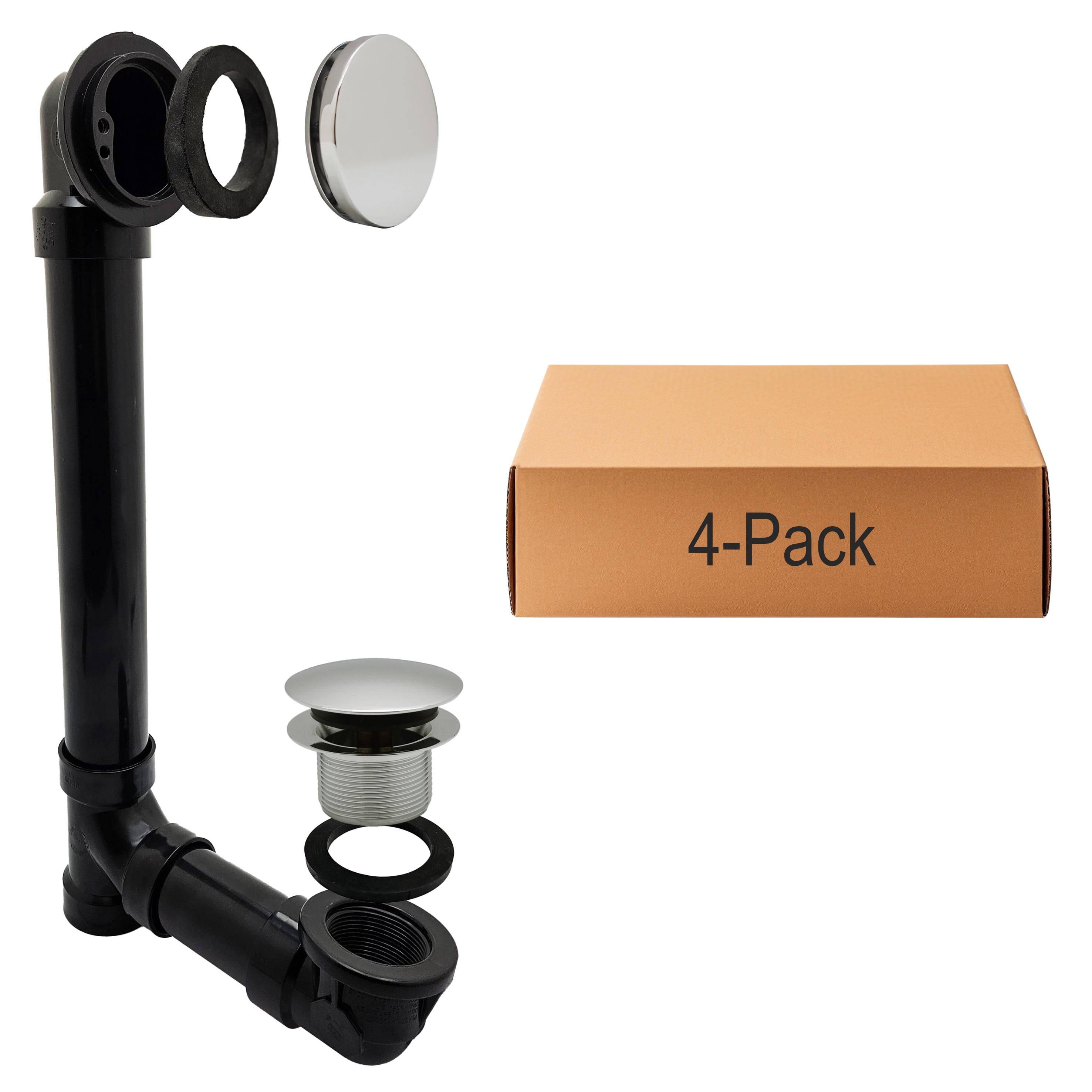 Westbrass Sch. 40 ABS Bathtub Drainage System with Tip-Toe Drain and No ...