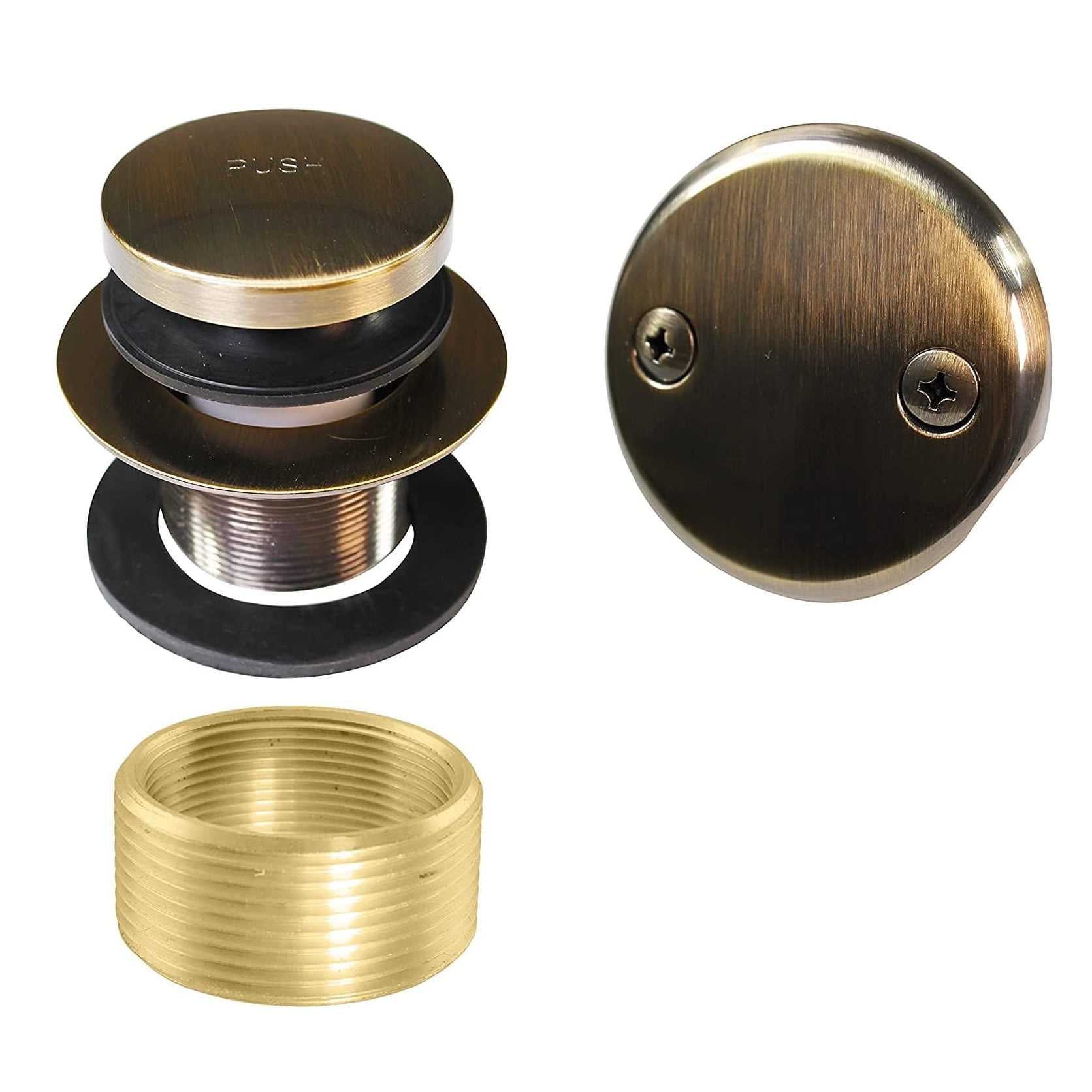 Westbrass Universal Bathtub Tip-Toe Drain Trim with 2-Hole Overflow ...