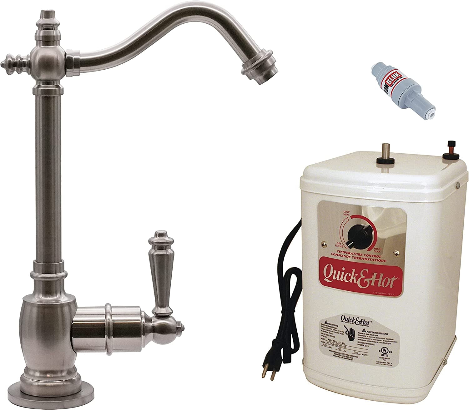 Westbrass Victorian 9" 1-Handle Hot Water Dispenser Faucet with Heat ...