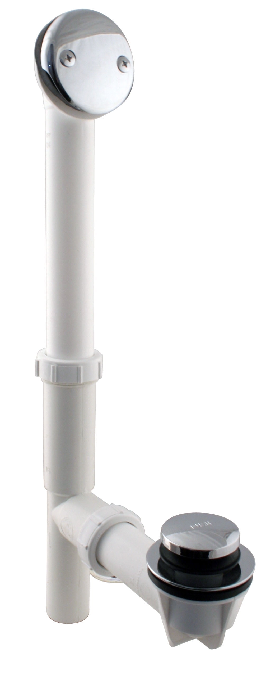Westbrass 14" White Polypropylene Bathtub Waste Assembly with Tip-Toe ...