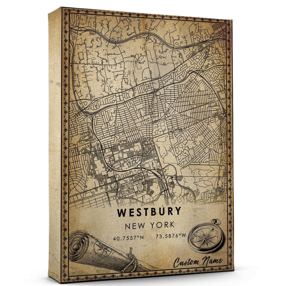 Westbury Map Poster, New York Map Art Poster, Canvas, Westbury Map City ...