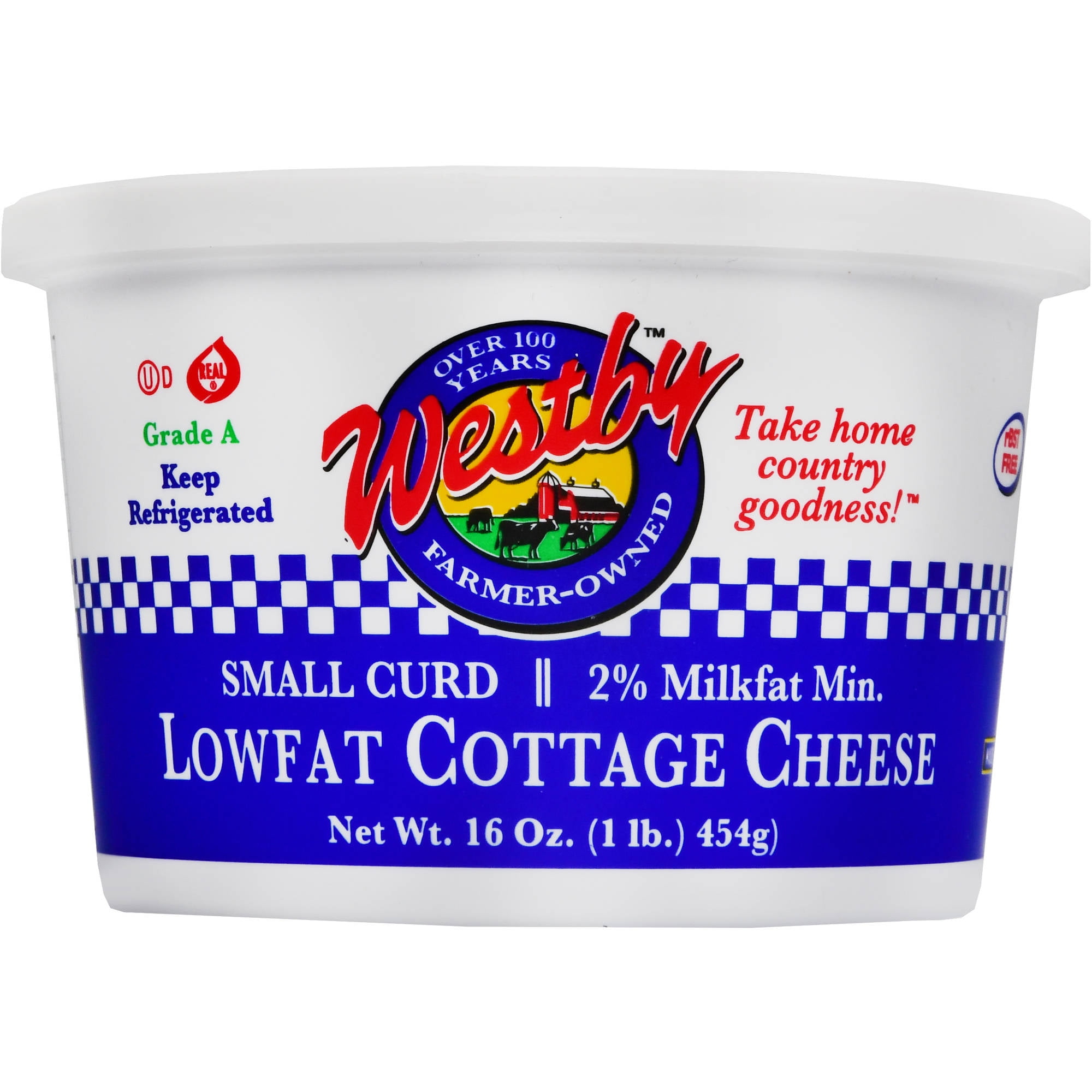 Westby 2% Milkfat Low-Fat Small Curd Cottage Cheese, 16 Oz. - Walmart.com