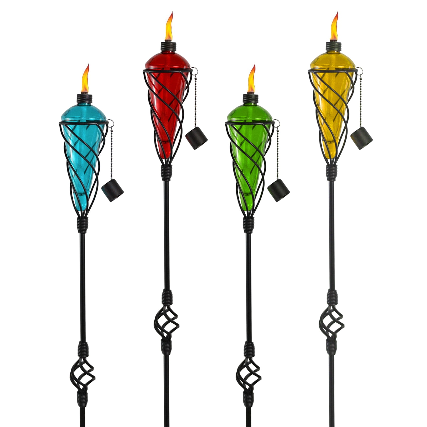 Westcharm 4-Pack 60-inch Oil Garden Torch Lights, Outdoor Fire ...
