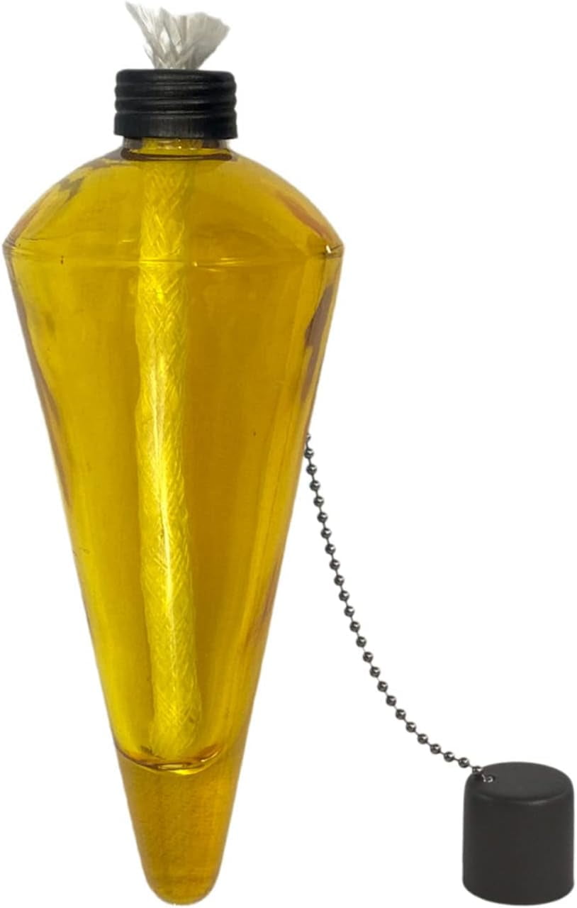 Westcharm 8" Replacement Garden Torch Glass Canister with Fiberglass Wick and Metal Snuffer ONLY ...