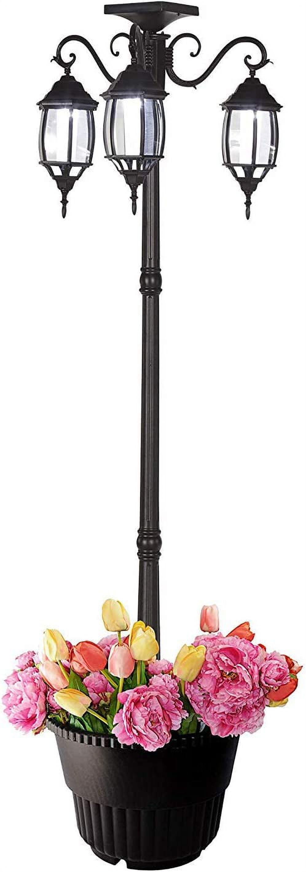 Westcharm Portable 3-Head LED Solar Light Planter for Backyard Patio ...