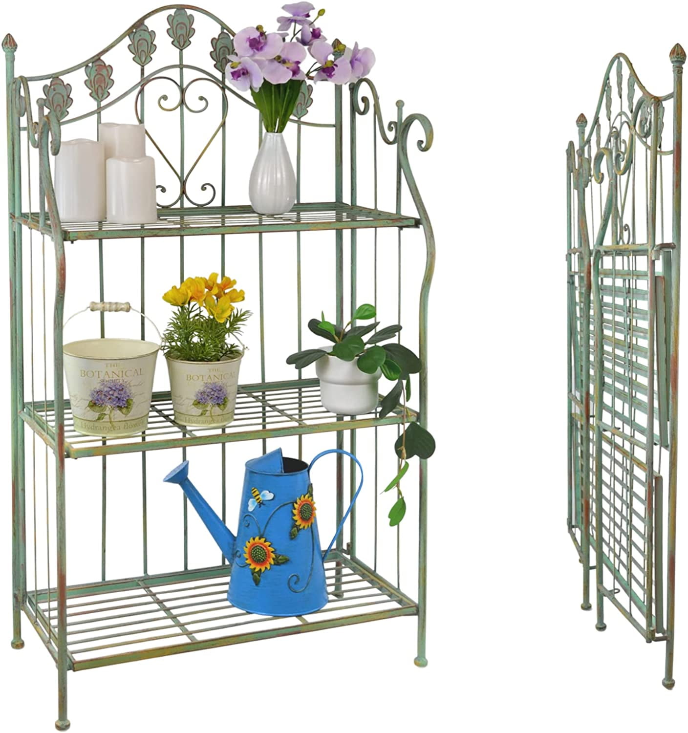Westcharm Pre-Assembled Folding Metal Shelf | Stand | Shelving Unit ...