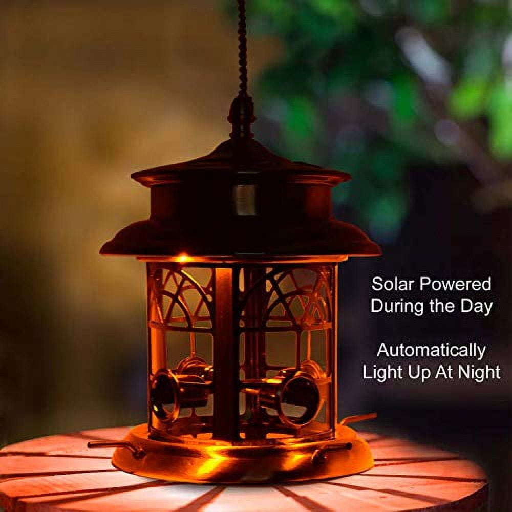 Westcharm Solar Bird Feeder for Outside Hanging | Garden Solar Powered ...