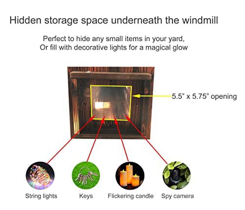 Westcharm Wooden Dutch Windmill Yard Decorations Outdoor | Classic Old ...