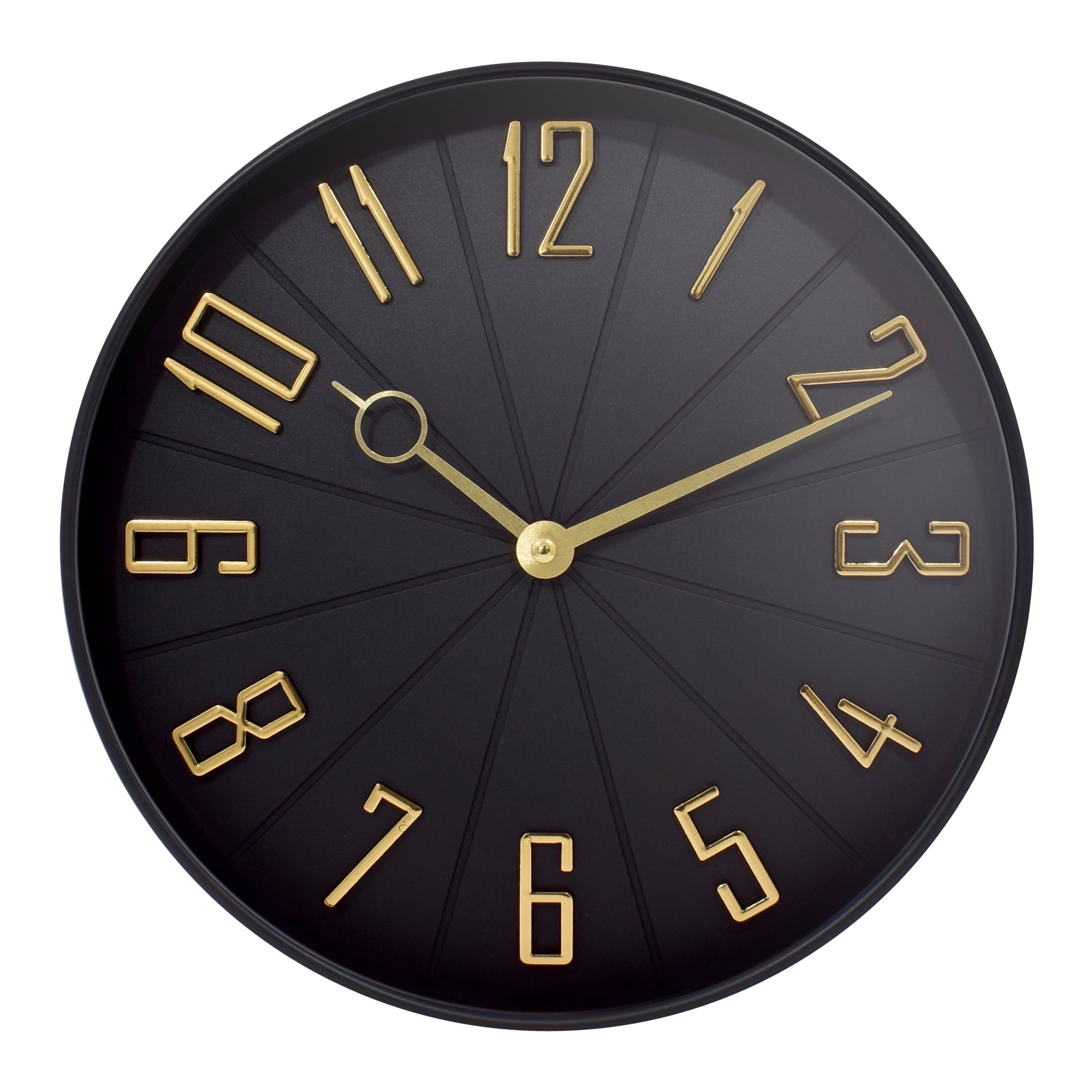 Westclox 12" Black & Gold Modern Analog QA Wall Clock - Walmart.com