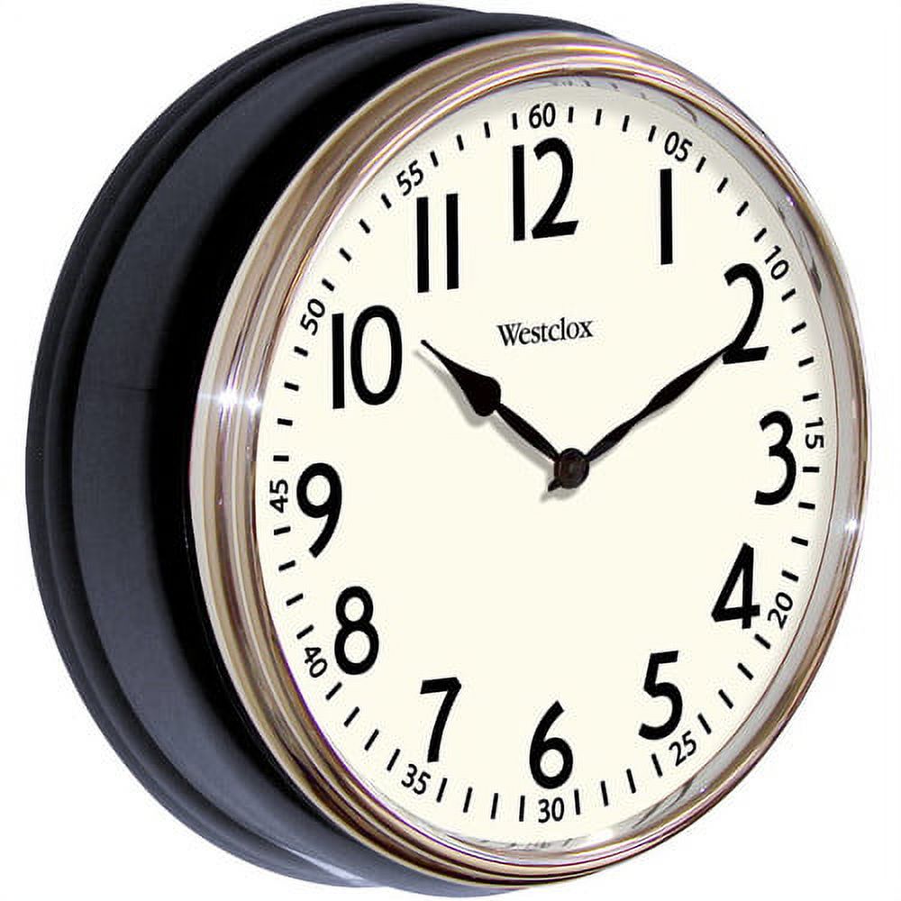 Westclox 32041W Round Vintage Kitchen Classic Clock, 12-Inch, White ...