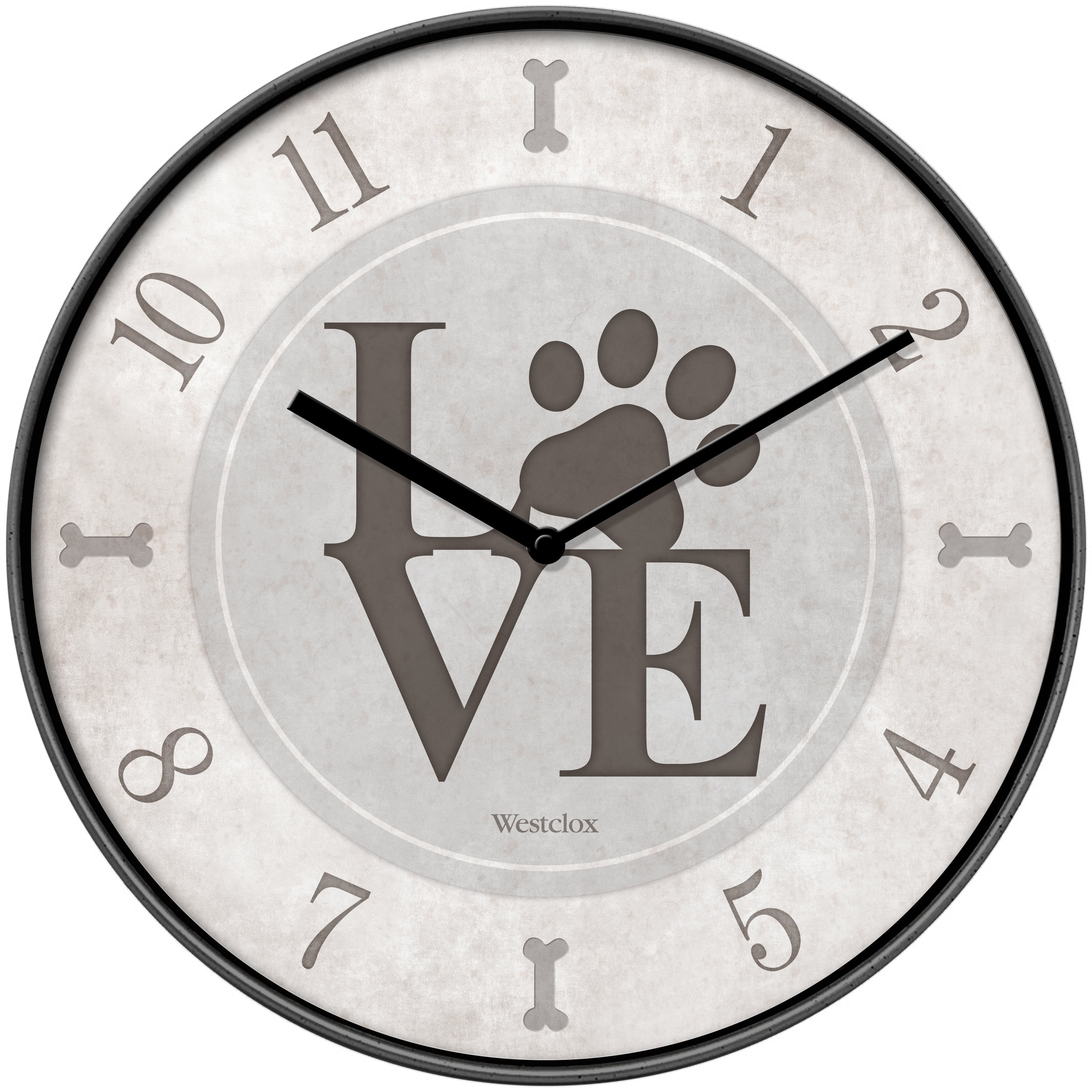 Westclox Gray Love Paws 10" Analog QA Wall Clock - Cute and Stylish ...