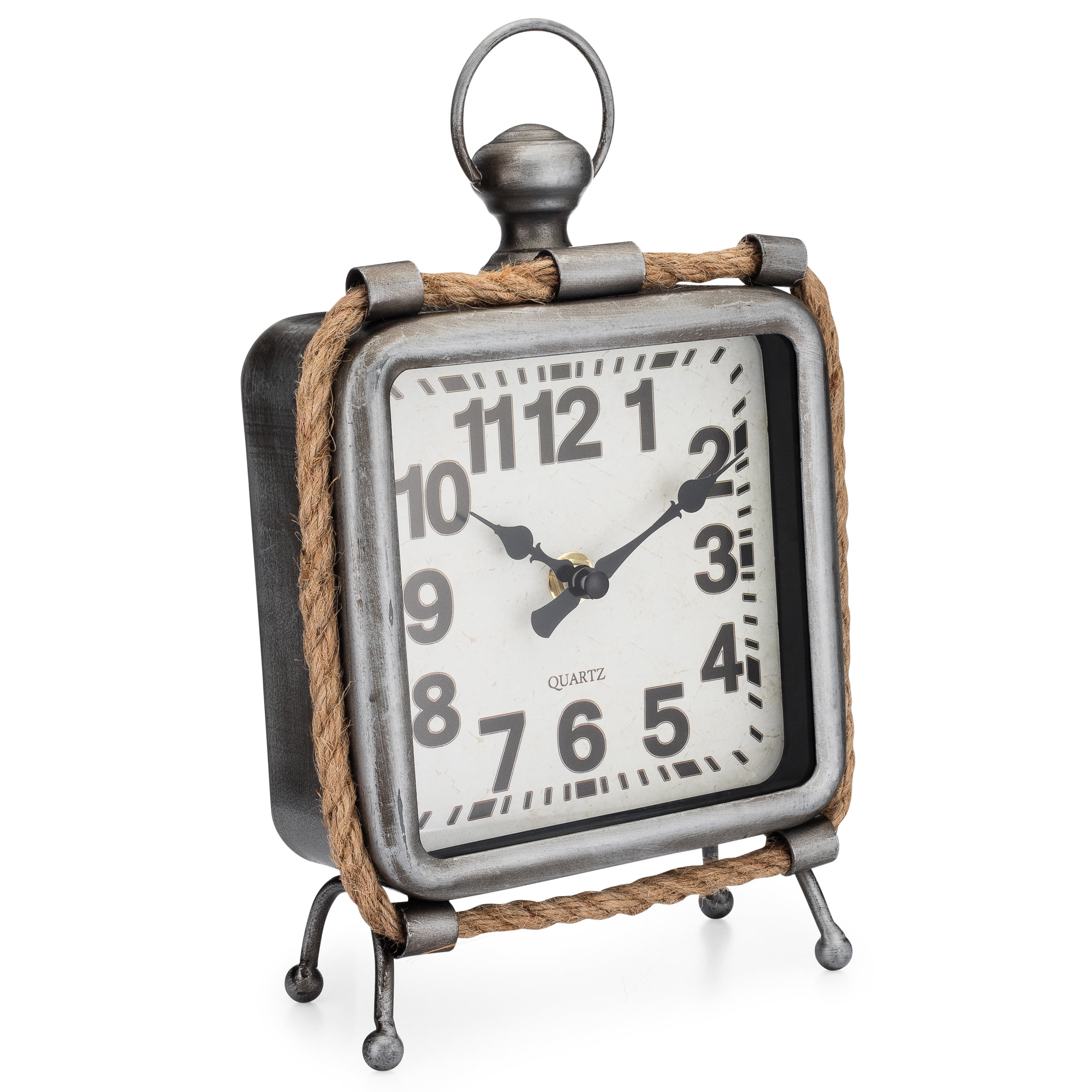 Westclox Metal and Rope Table Clock, 6.15W x 2.5D x 9.9H In. - Walmart.com