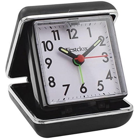 Westclox QA Folding Travel Alarm Clock with Ascending alarm, 2.8W x 3 ...
