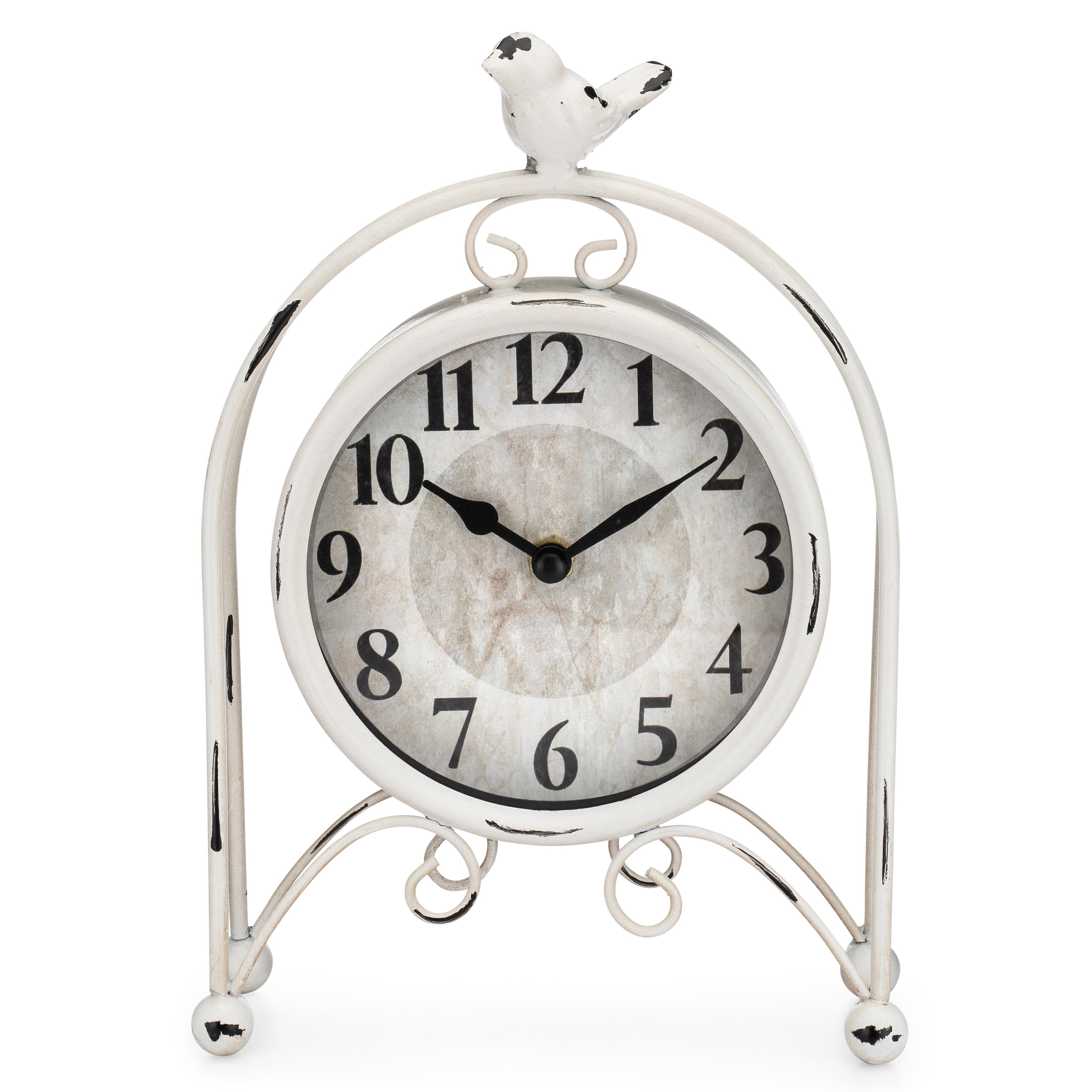 Westclox Vintage Style Analog QA Metal Bird Table Clock - Stylish and ...