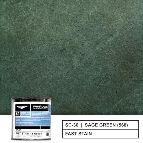 Westcoat SC-36 Fast Stain for Interior Concrete | Sage Green | 1/2 Pint ...