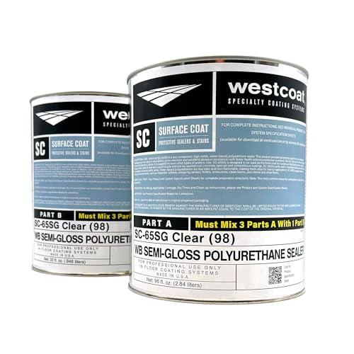 Westcoat SC-65 Water-Based Polyurethane Sealer | Clear | Semi-Gloss | 1 ...
