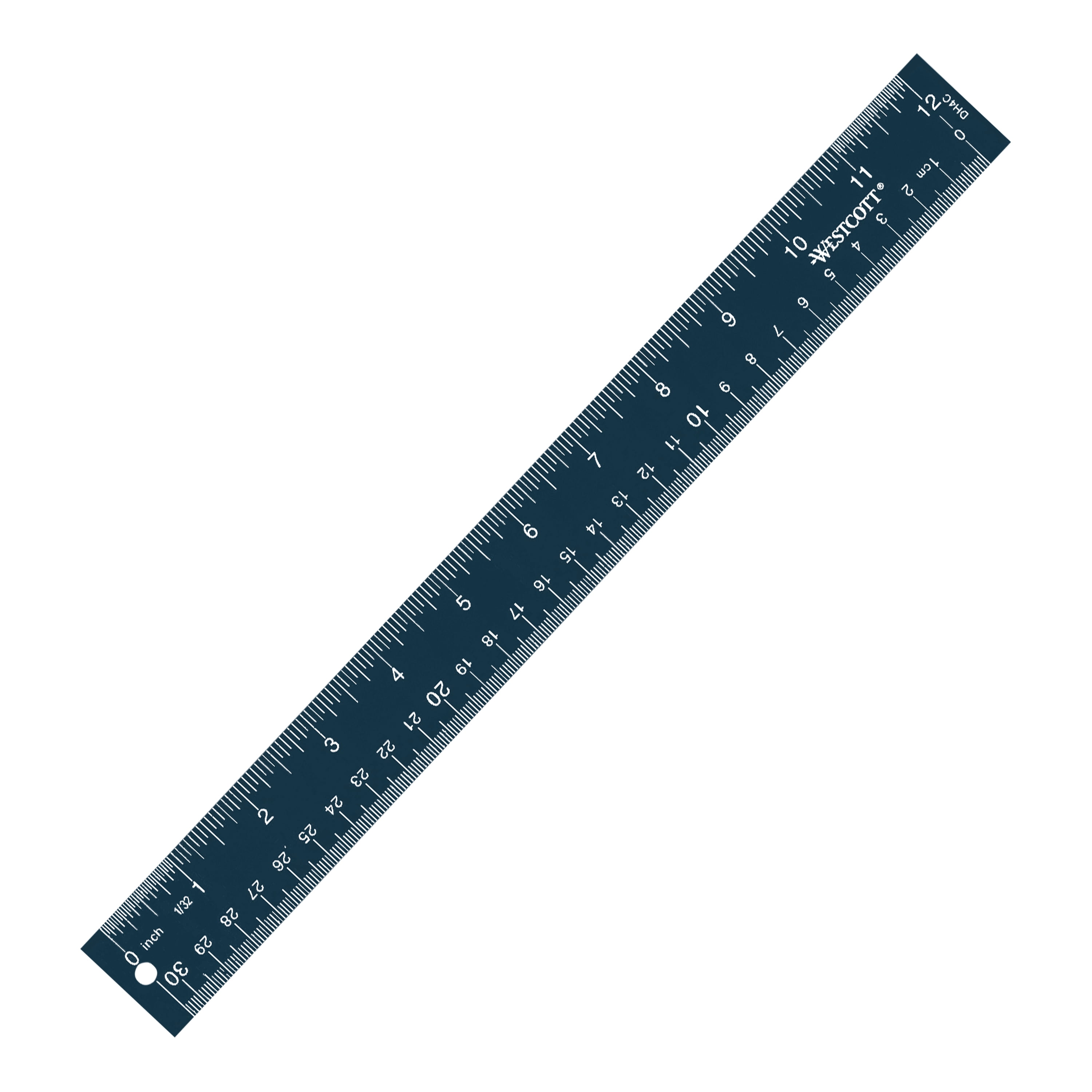 Westcott 12" Acrylic Ruler, Metric, Imperial, Navy, 0.07 lbs., HIgh ...