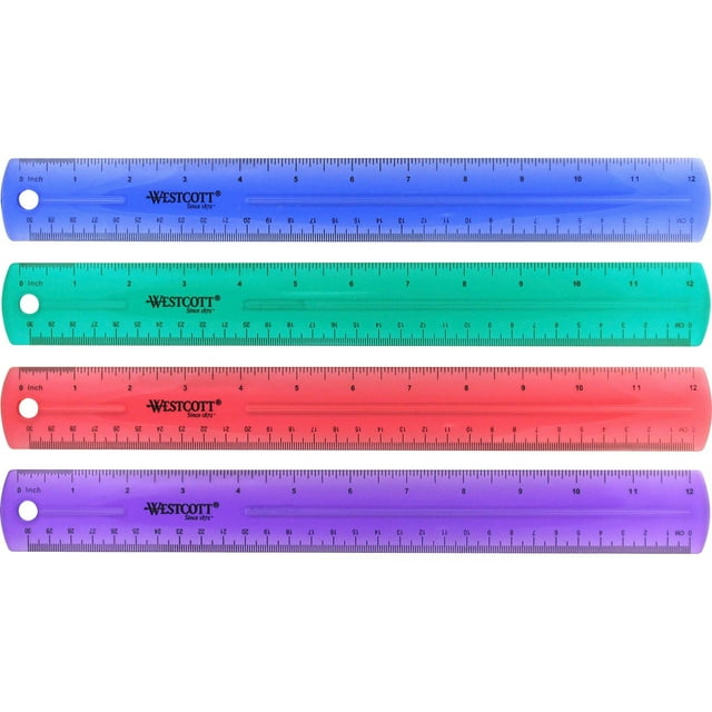 Westcott 12" Flexible Plastic Metric Ruler in Jewel Colors - Walmart.com