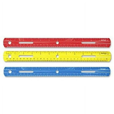 "Westcott Colored Finger Grip Ruler, 12"", Metric & Imperial, Plastic ...