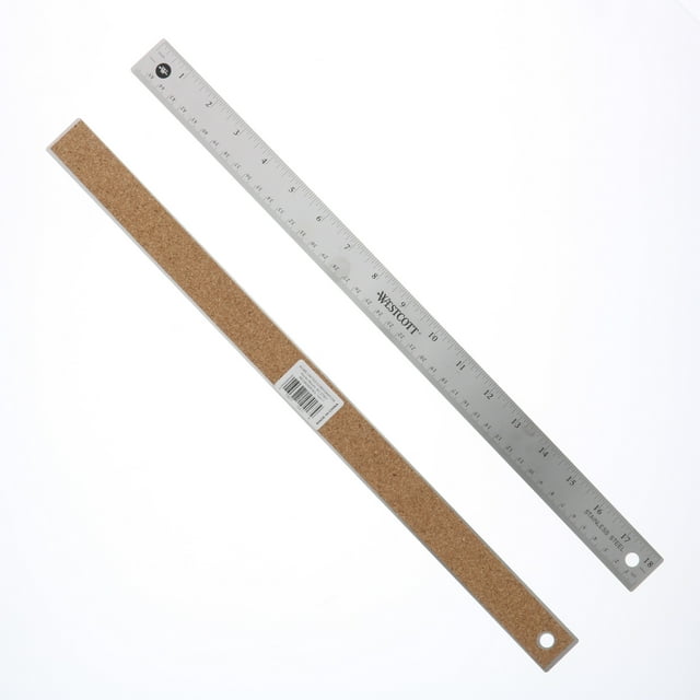 Westcott 18" Stainless Steel, Non Slip, Cork Base, Metric Ruler, for ...