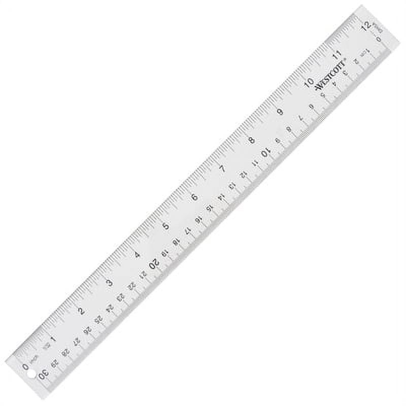Westcott-2PK Clear Flexible Acrylic Ruler, Standard/Metric, 12" Long ...