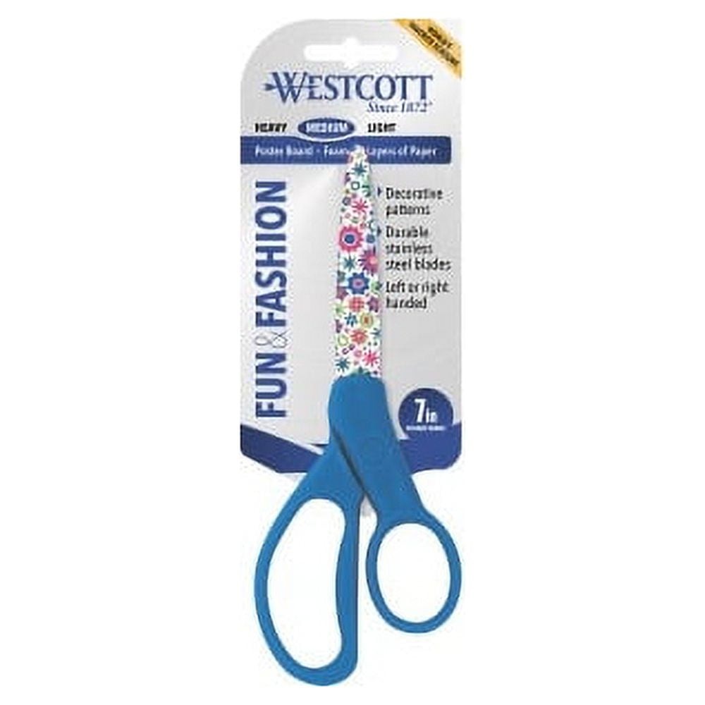 Westcott 7" Fun/Fashion Student Scissors 0.5" Overall Length - Left ...