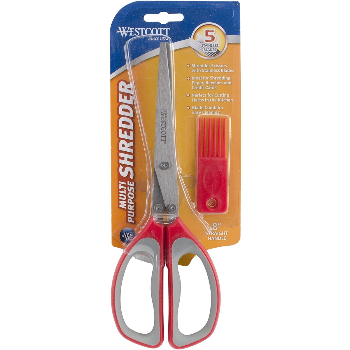 Westcott 8" All Purpose Shredder Scissor, Red (15471) - Walmart.com