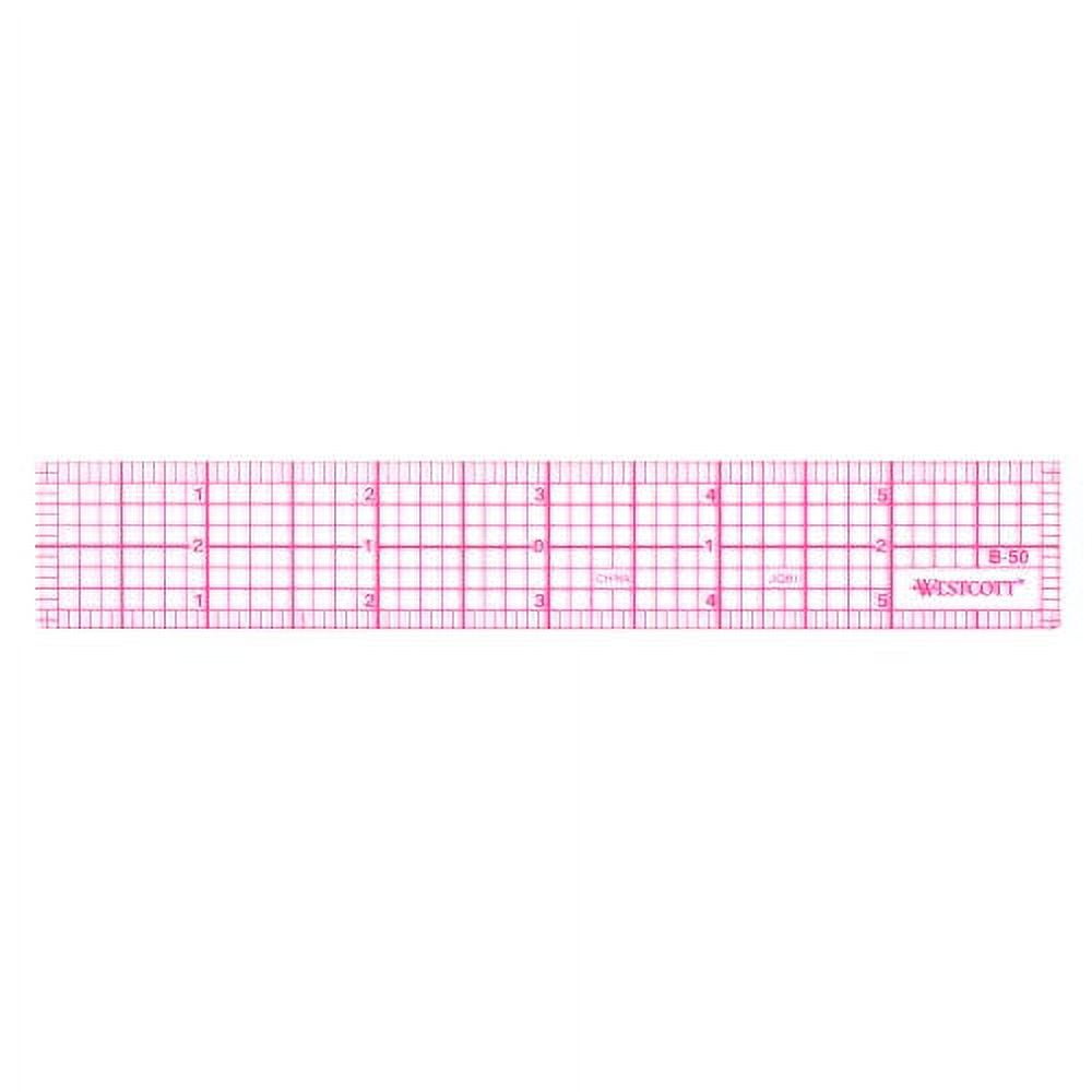 Westcott 8ths 6-Inch Beveled Transparent Ruler (B-50), Clear, 6" x 6.75 ...