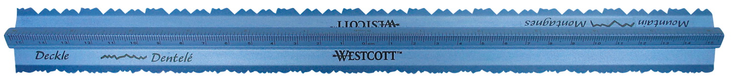 Westcott Aluminum Non-Slip Grip and Rip Tearing Ruler, 12 in, Mountains ...