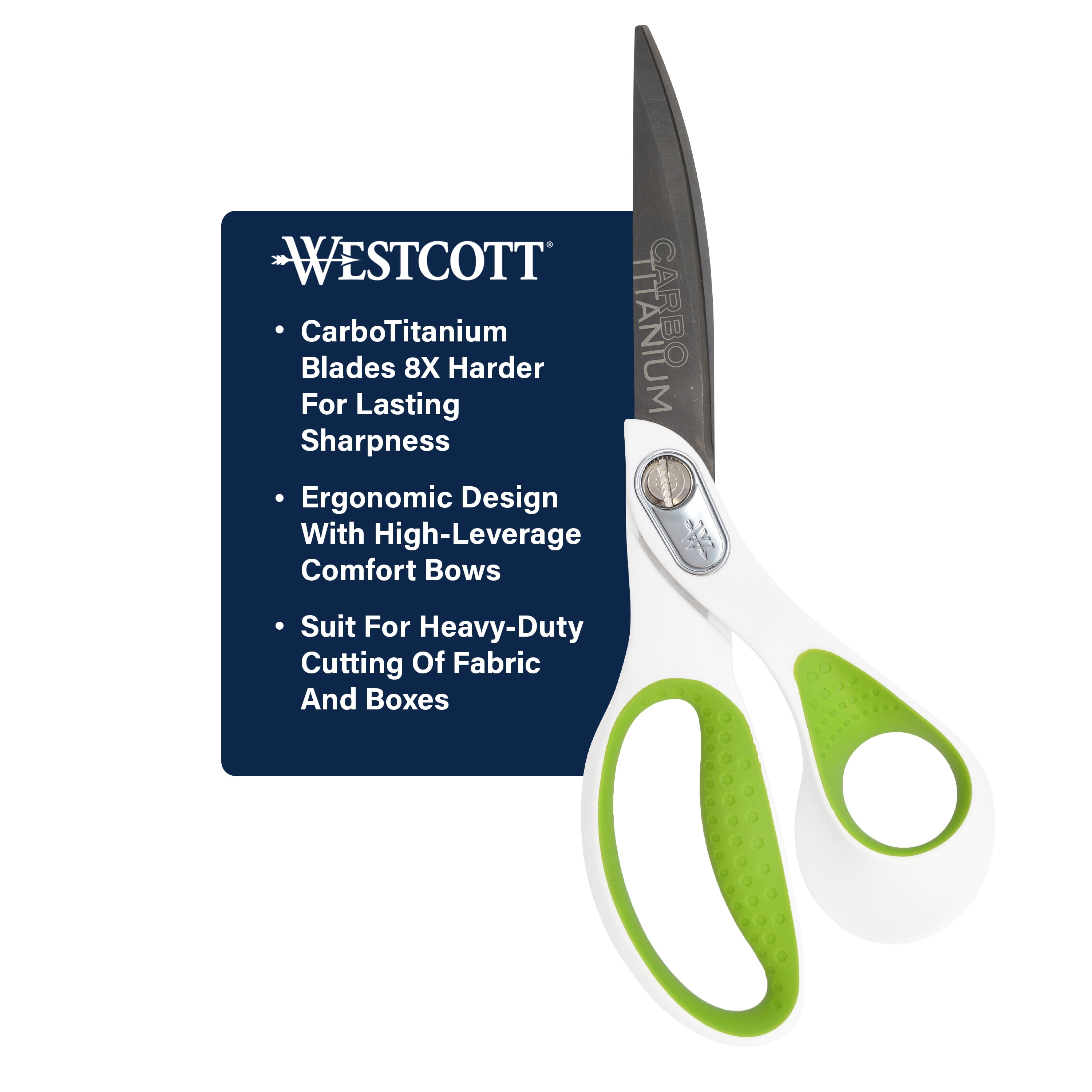 Westcott 9-Inch Carbo Titanium Bent Dressmakers Scissors for Crafting ...