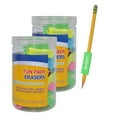 Westcott Erasers Fun Pack, Assorted Colors, 40 Per Pack, 2 Packs ...