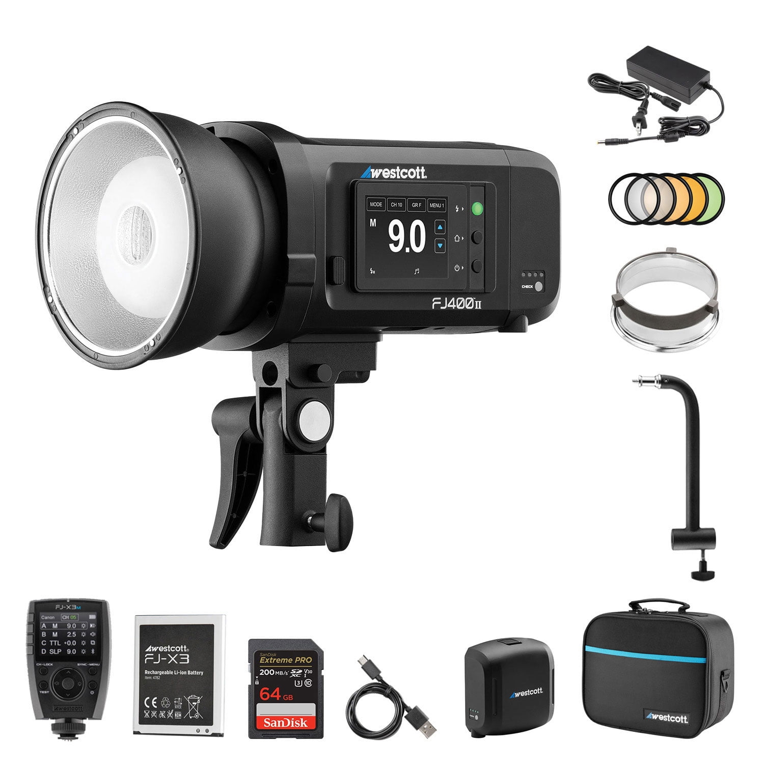 Westcott FJ400 II 400Ws Strobe with AC/DC Battery | 550+ Full Power Flashes w/ FJ-X3m Universal ...