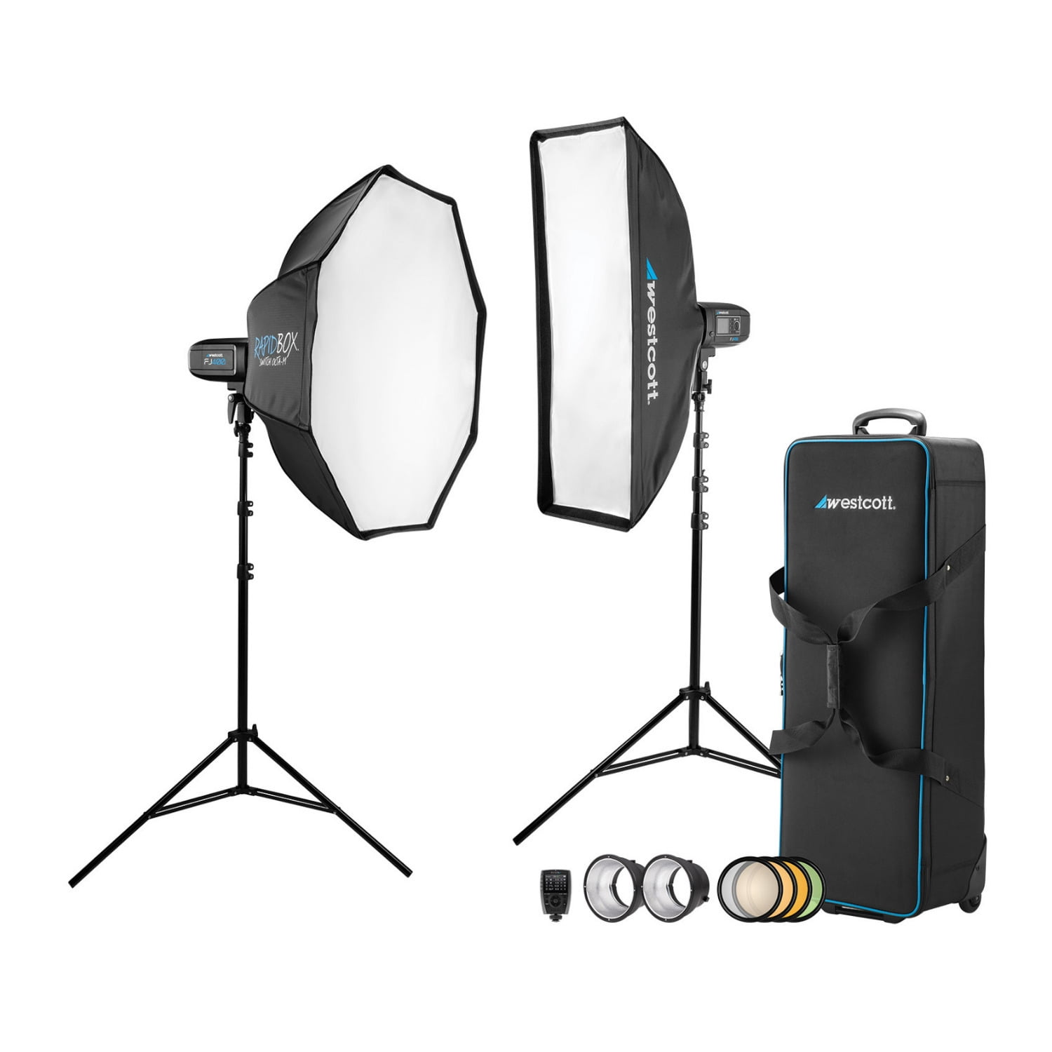 Westcott FJ400 Strobe 2-Light Location Kit with FJ-X3s Wireless Trigger ...