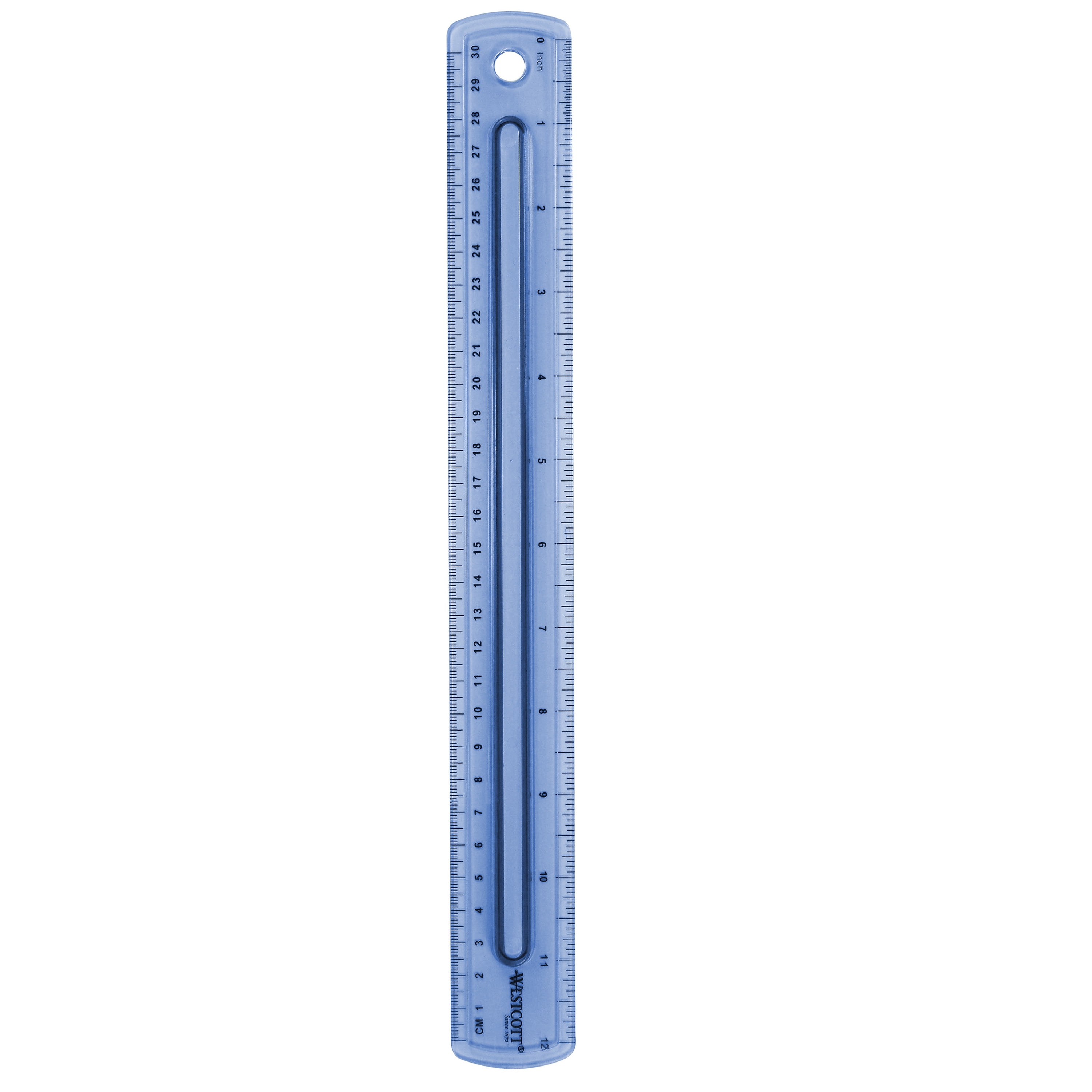 "Westcott Colored Finger Grip Ruler, 12"", Metric & Imperial, Plastic ...