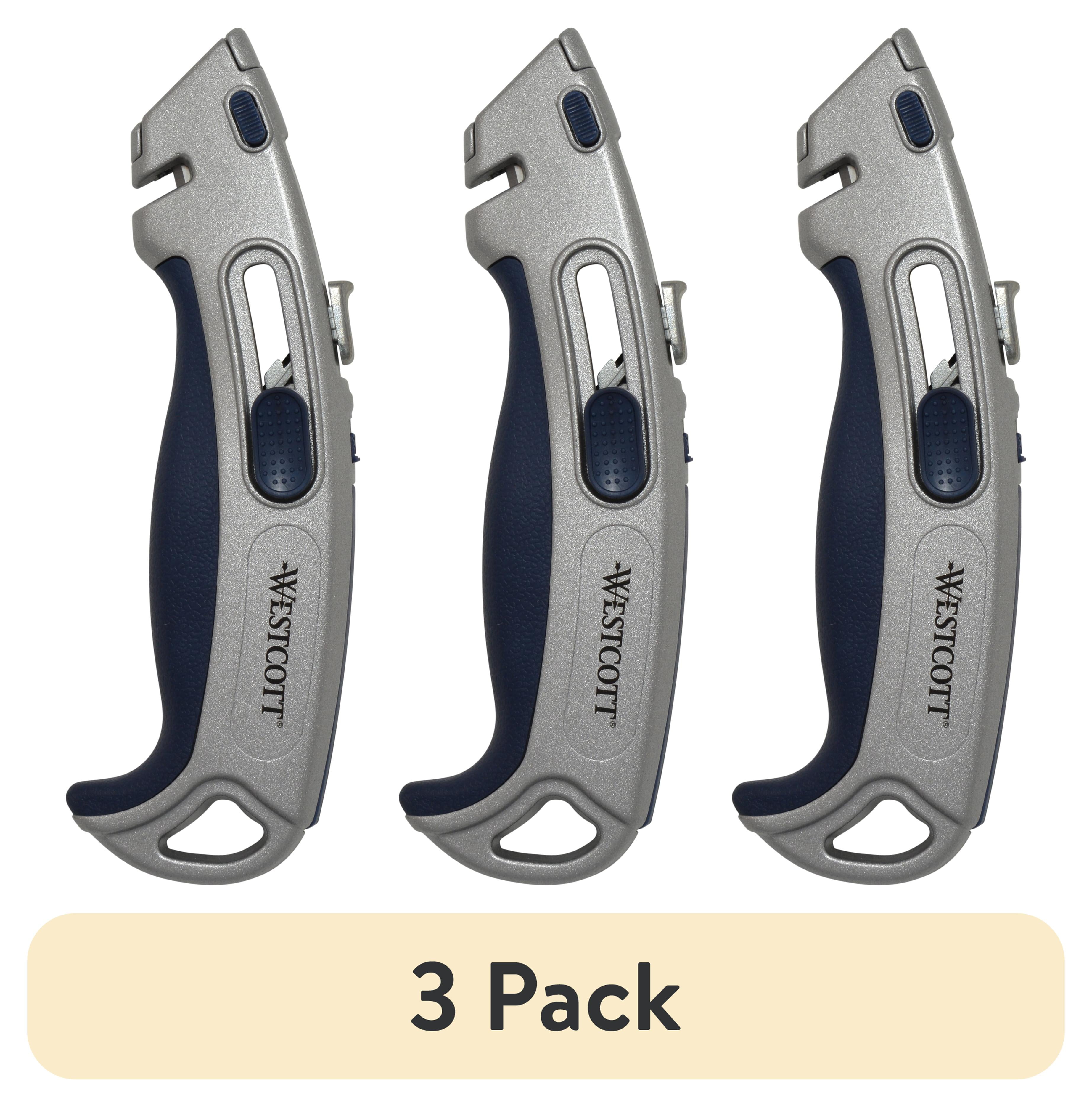 (3 pack) Westcott Heavy Duty Straight Blade Utility Cutter, Silver, 1 ...