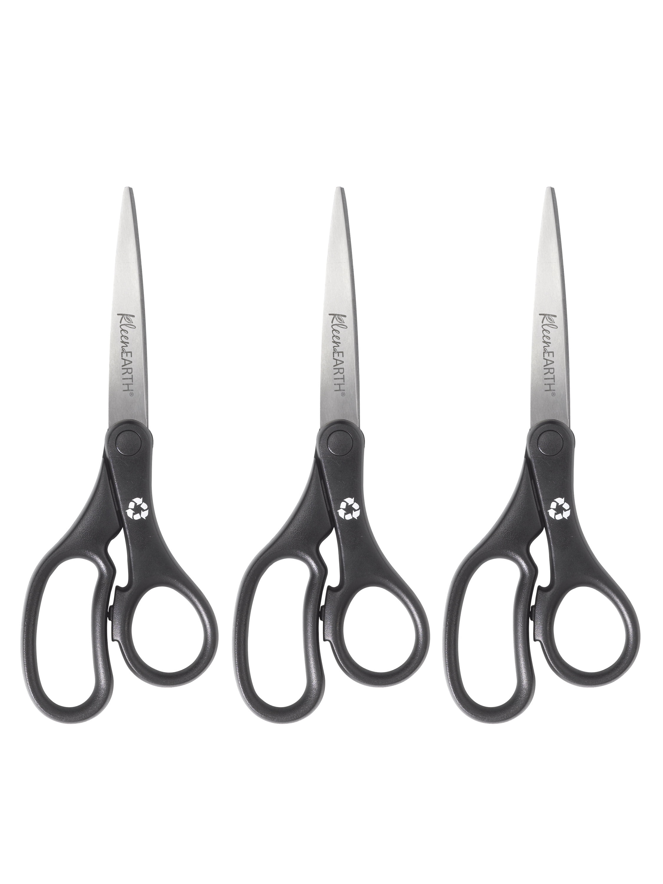 Westcott Kleen Earth 8" Straight Hard Handle Scissor, Black 3pk, High ...