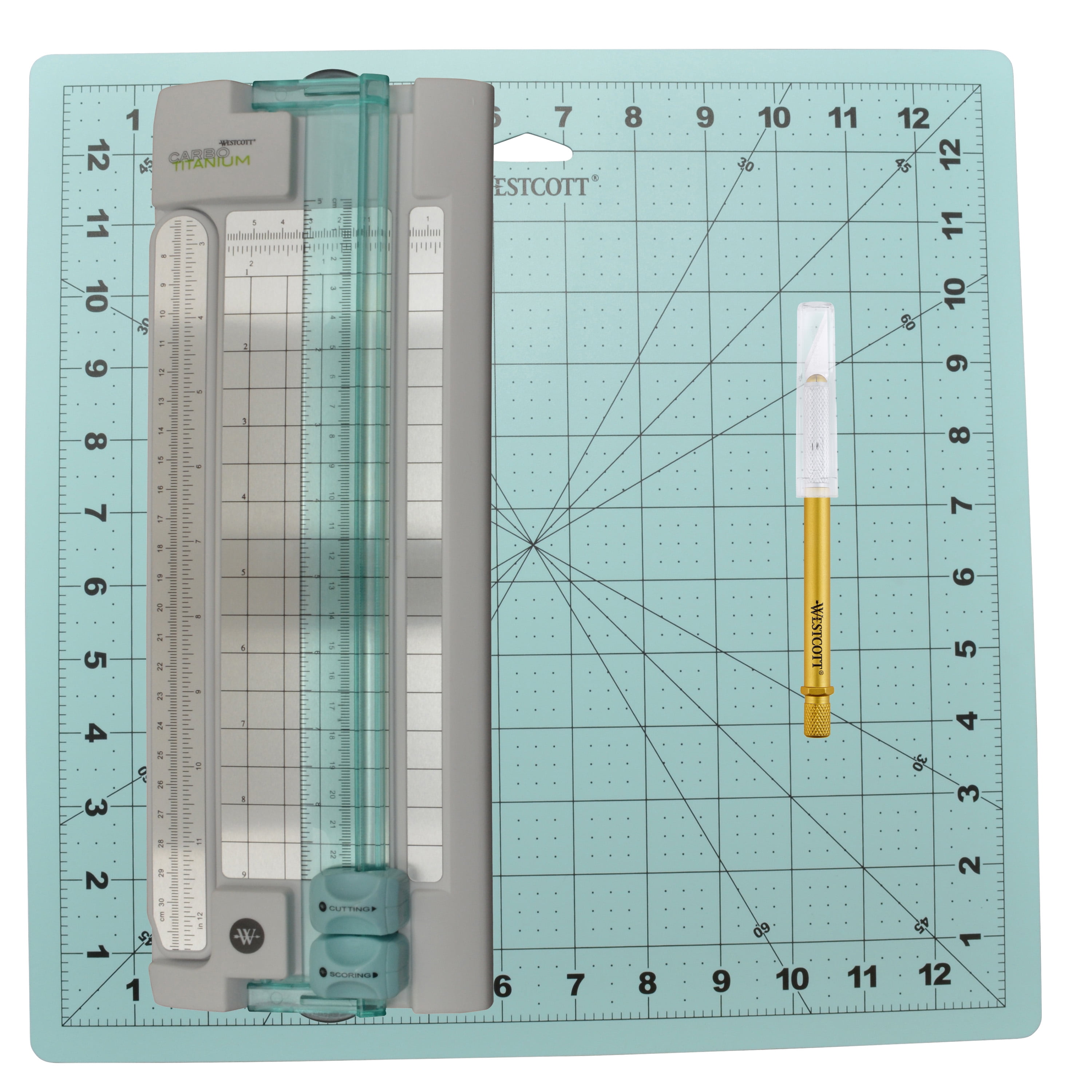 Westcott Paper Crafting Set, Trimmer, 9", Hobby Knife, Craft Mat, 12 ...