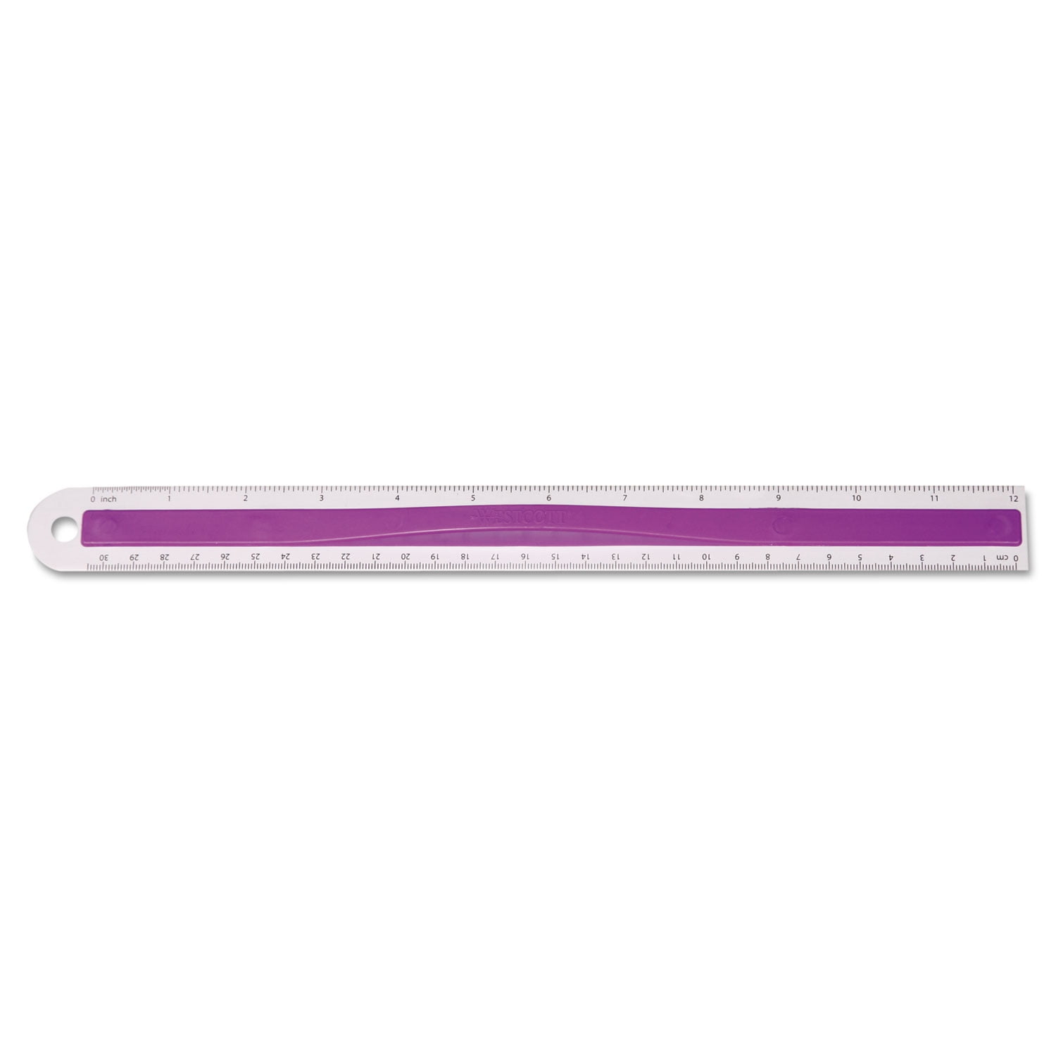 Westcott Plastic Ruler with Rubber Finger Grip 12in/30cm Assorted ...
