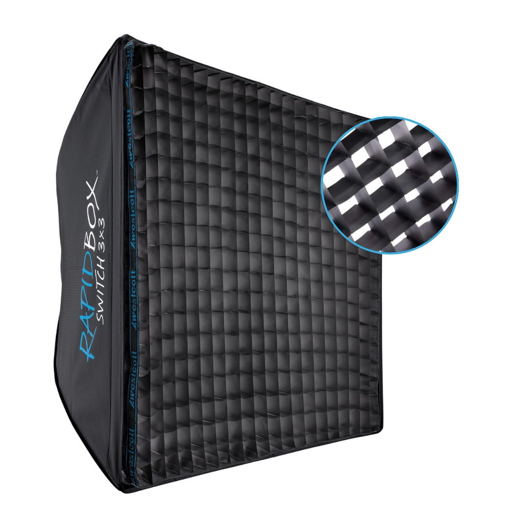 Westcott Rapid Box Collapsible Switch Modifier Softbox 3 x 3 with Carry Case and Diffusion ...