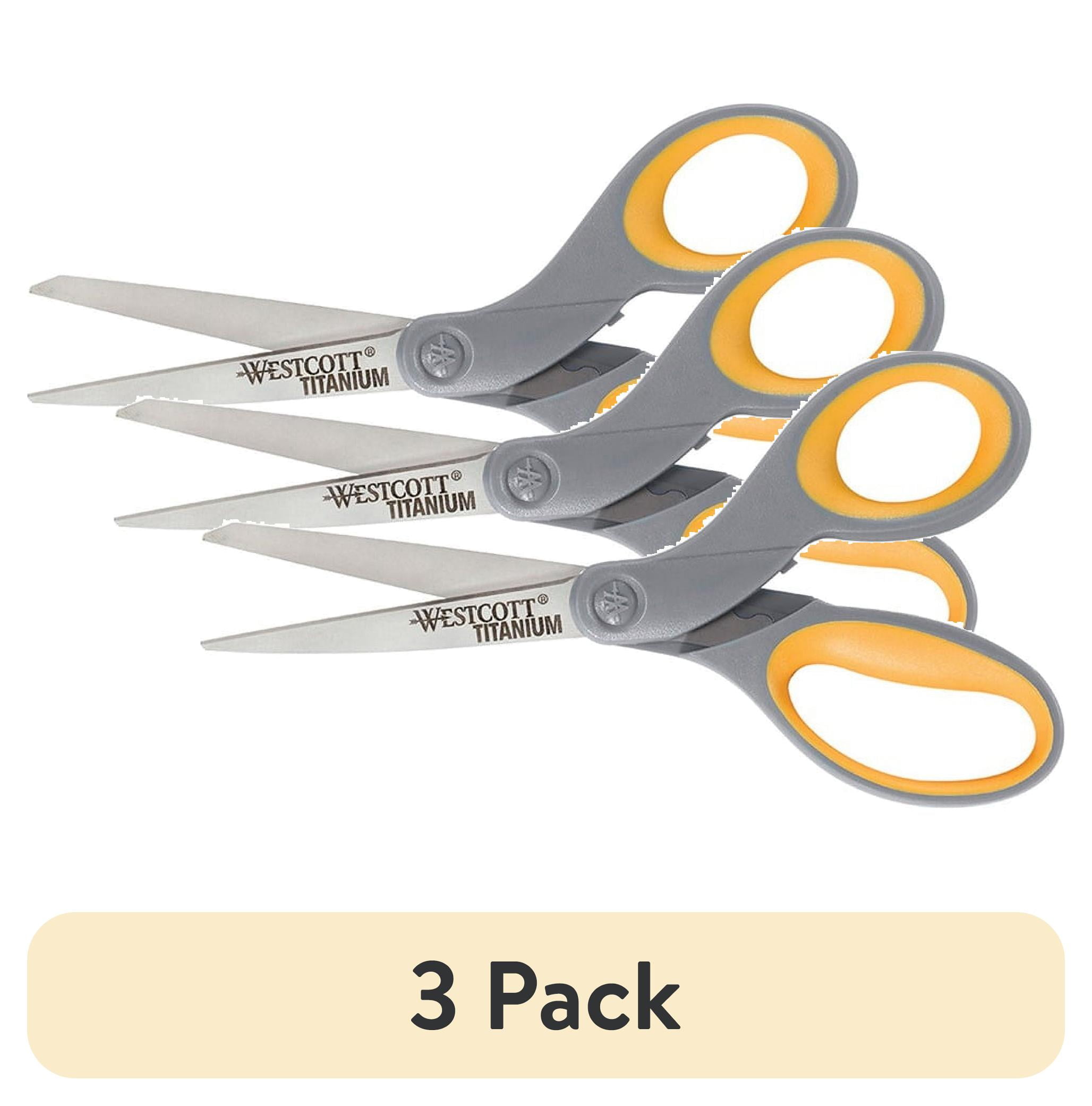 (3 pack) Westcott Titanium Bonded 8" Glide Straight Scissors, Grey ...