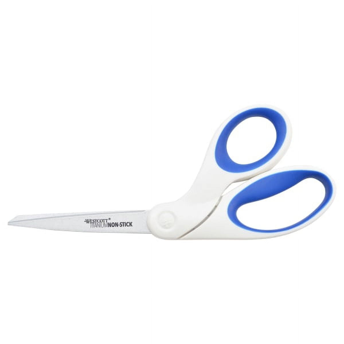 Westcott® Titanium Bonded Non-Stick Scissors, 8", Pointed, Blue/White ...