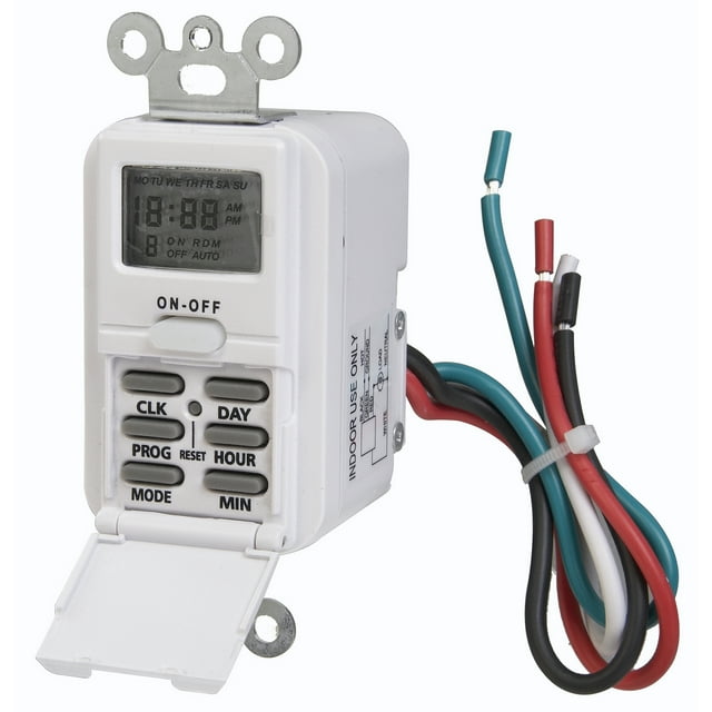 Westek TMDW10 In-Wall Programable Digital Timer, 120 V, .25 HP ...